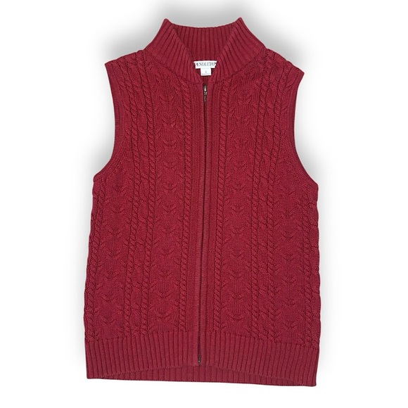 Pendleton | Sweaters | Vintage Pendleton Cable Knit Sweater Vest Zip Up ...